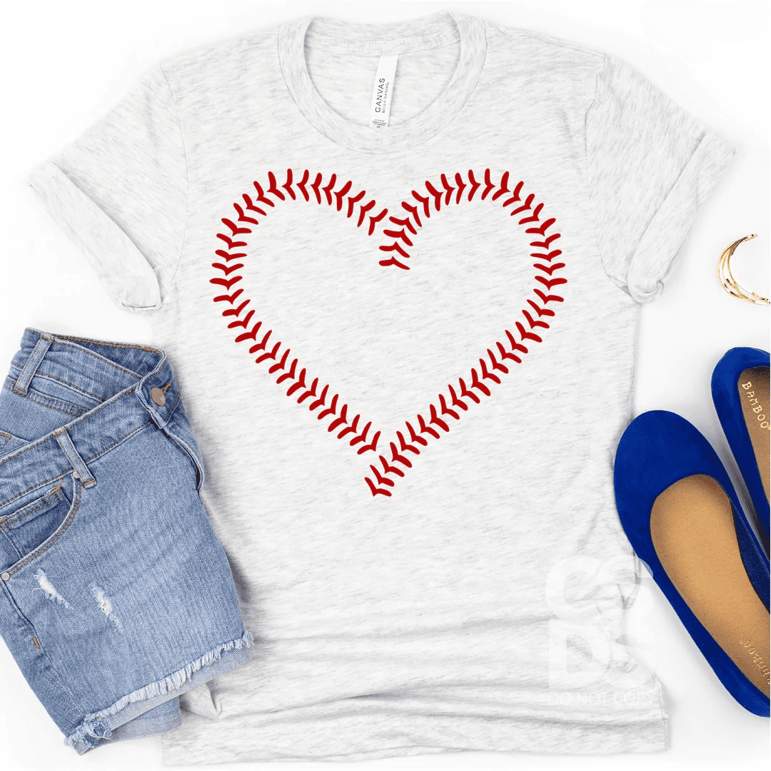 Red Baseball Heart Tee – ShopGetTanked